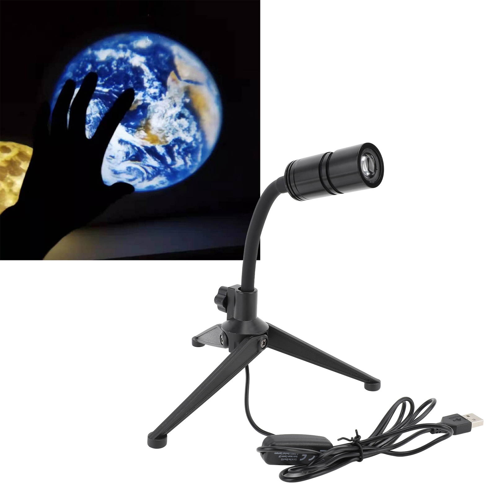 Moon Projection Lamp Multifunction LED Earth Moon Projector USB 5V Plug ...