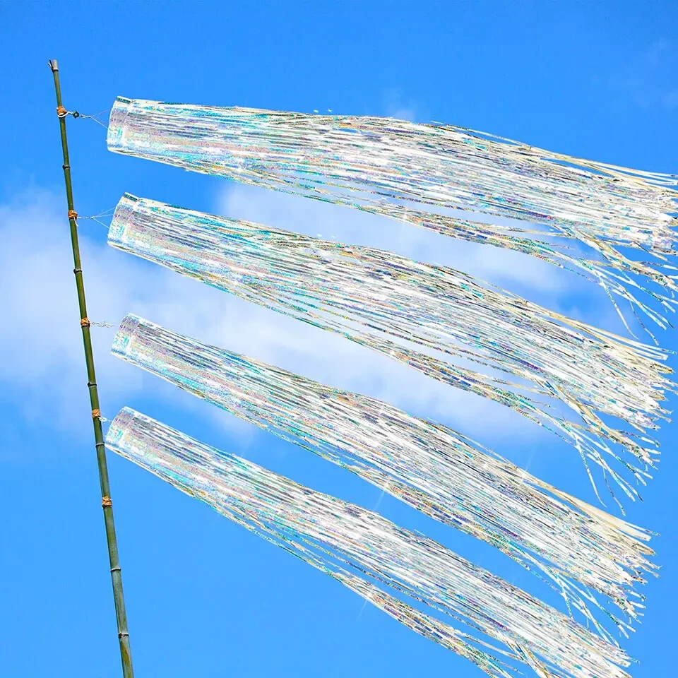 4 Pcs Laser Mylar Windsock Wind Socks Outdoor Heavy Duty Bird Scarer ...