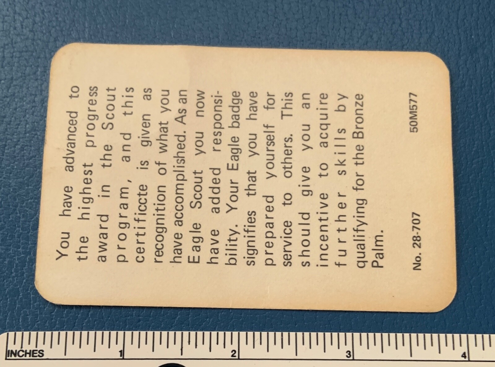 Vintage 1977 EAGLE SCOUT Boy Scouts of America Certificate CARD BSA ...