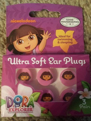 Nickelodeon Dora the Explorer Ultra Soft Ear Plugs 3 pair w/carry case ...