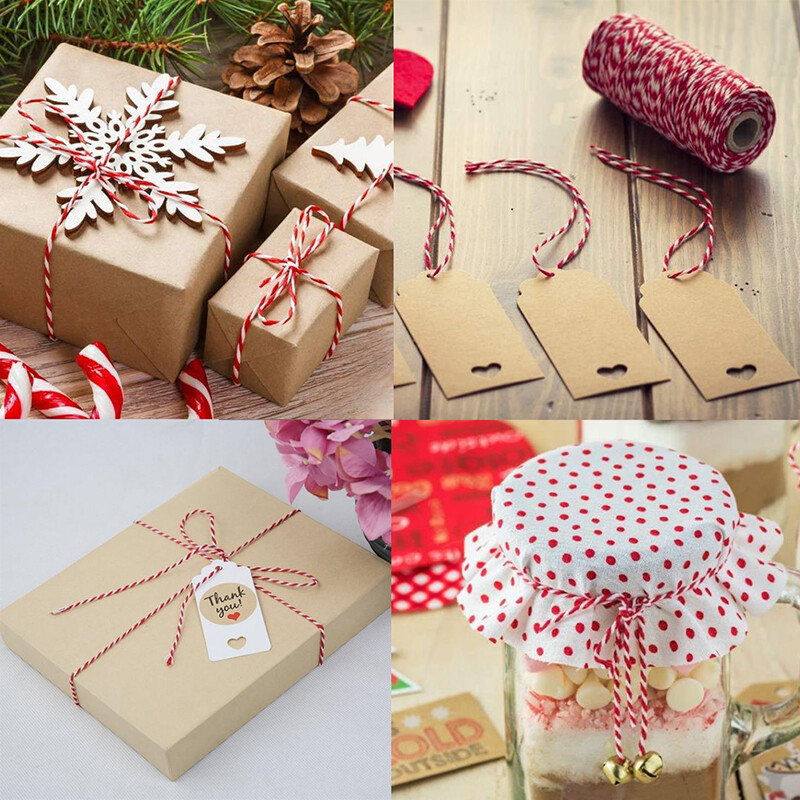 100m/roll Cotton Bakers Twine String Cord Christmas Gift Packing Decor ...