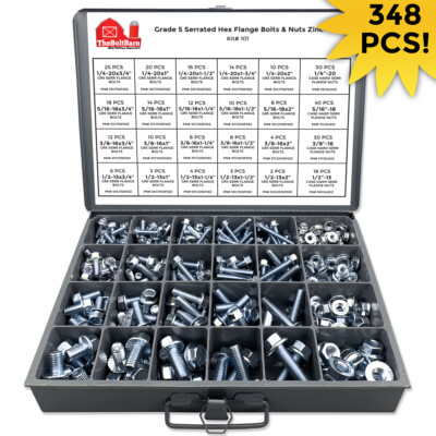 Grade 5 Serrated Hex Cap Flange Bolts & Whiz Lock Nuts Coarse ...