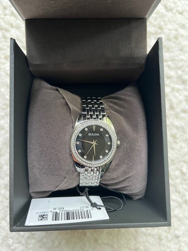 Bulova 96L317 Classic Crystal Stainless Steel Quartz Ladies Watch / New ...