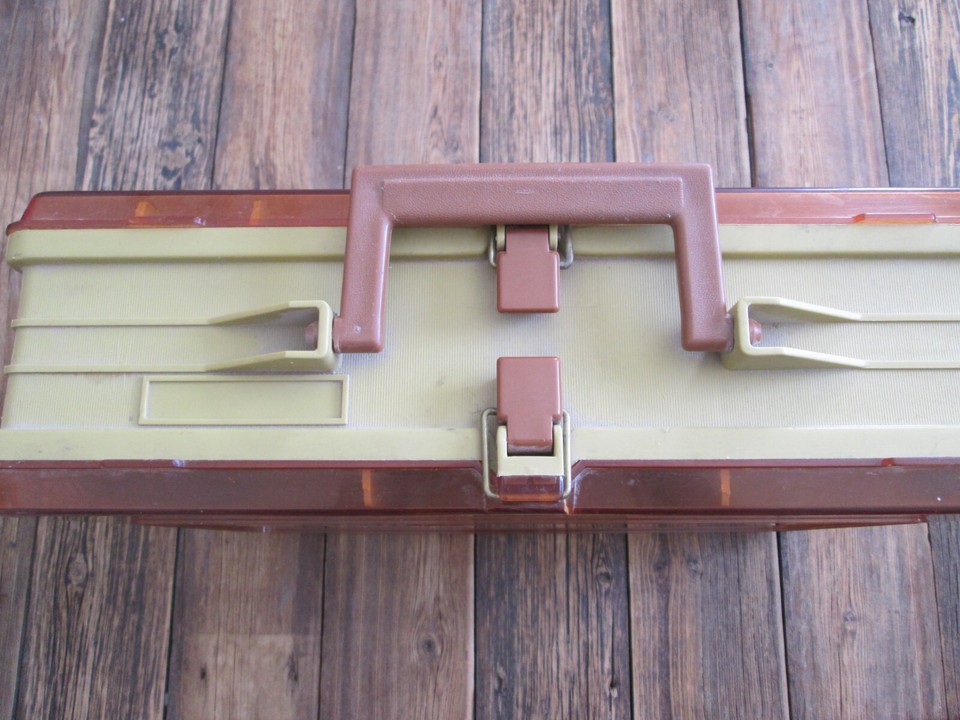 Vintage Plano Magnum Fishing Tackle Box Double Sided Organizer 2-Sided ...