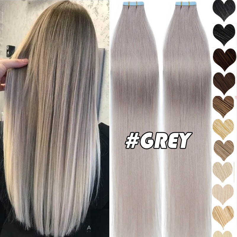 Russian Tape In Skin Weft 100% Human Remy Hair Extensions THICK Full ...