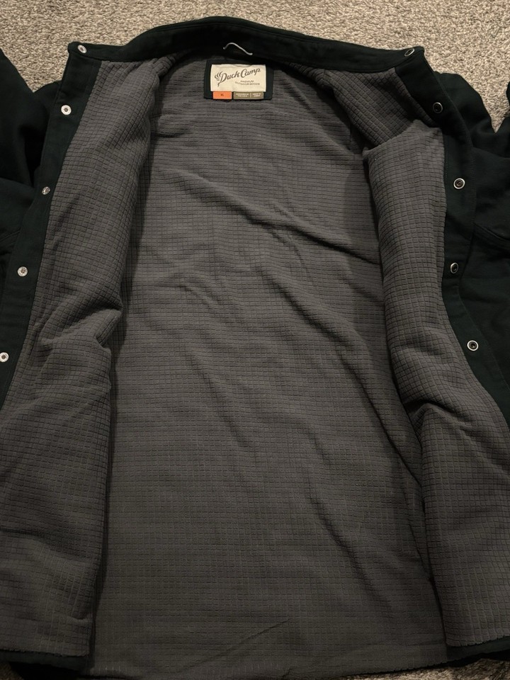 Duck Camp Men’s XL Campfire Shacket Green Silent Snap Button | eBay