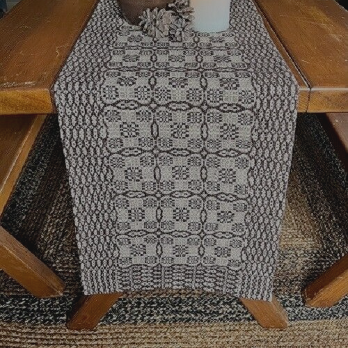 NEW Farmhouse TABLE RUNNER CHOCOLATE BROWN CREAM WOVEN 56"x14" SARATOGA ...