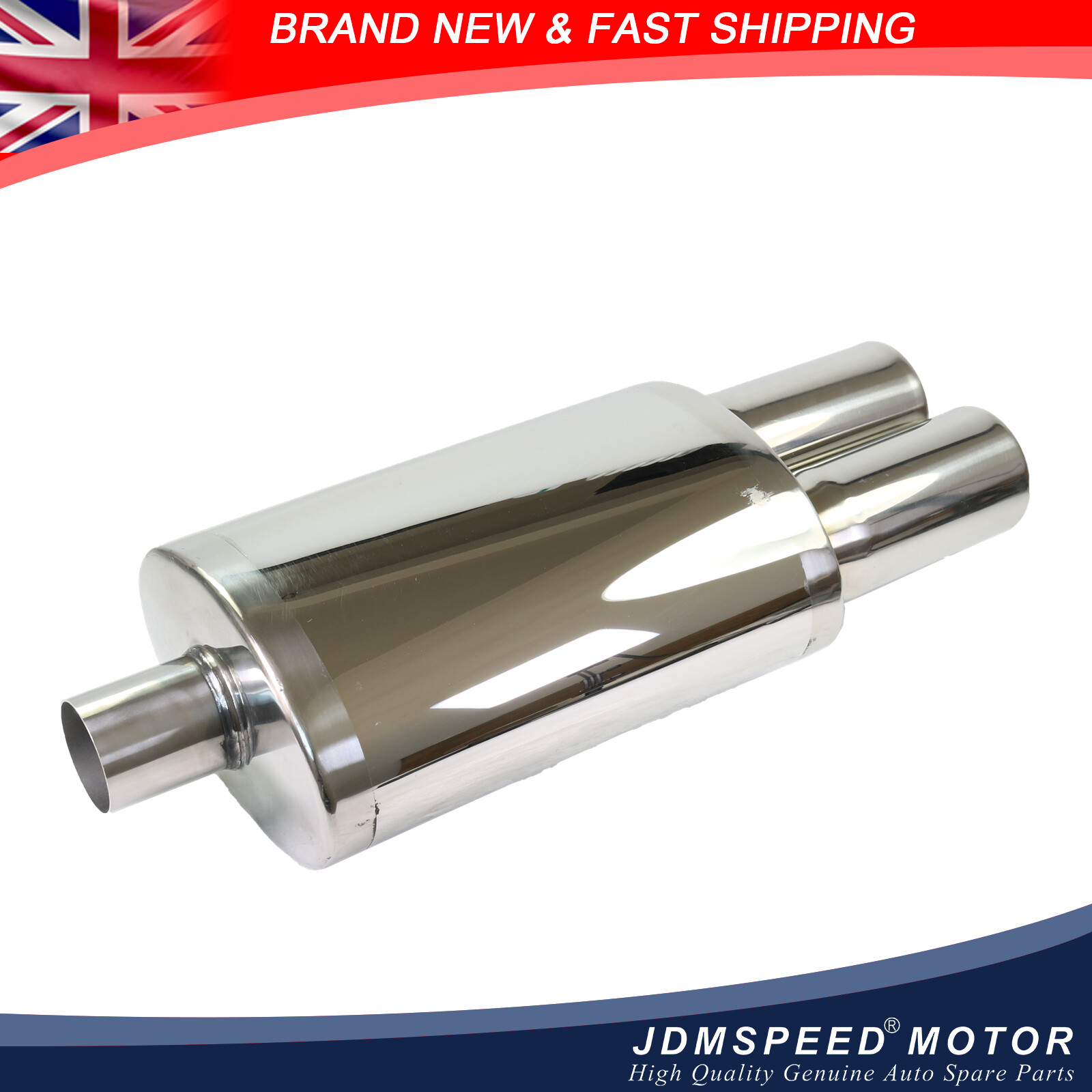Universal Exhaust Back Box Twin Tip Stainless Steel Sports Performance ...