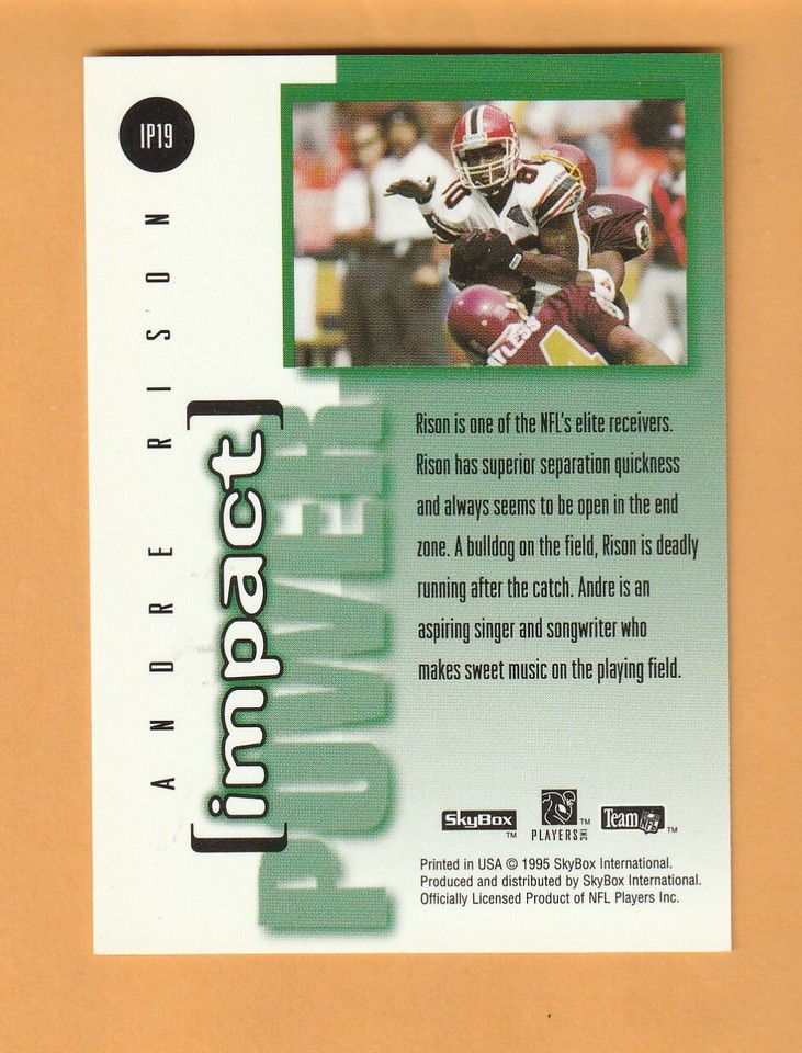 Andre Rison Atlanta Falcons 1995 SkyBox Impact Power #IP19 Michigan ...