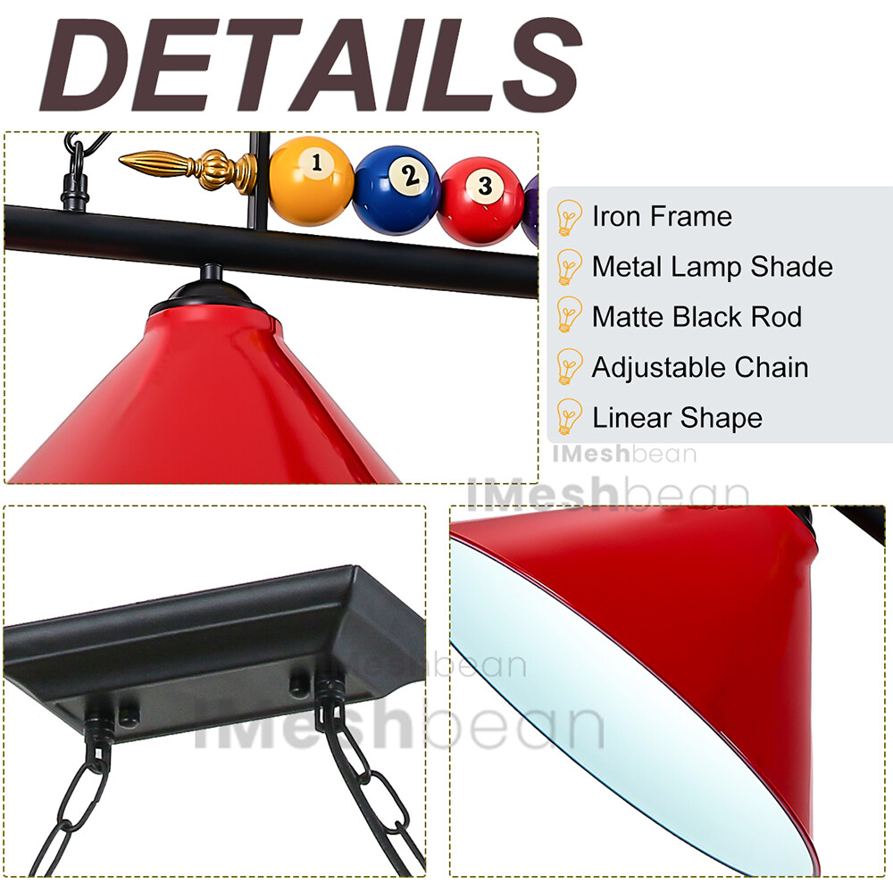 Hanging Pool Table Lights Billiard Pool Table Lighting Fixtures for 7 ...