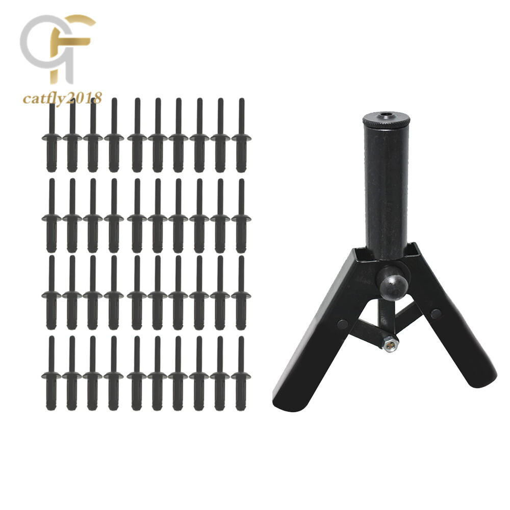 41Pcs Plastic Poly Rivet Gun Quick Set Riveting Hand Tool W/ 40 Poly ...