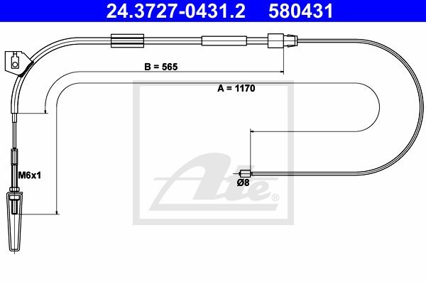 HANDBRAKE CABLE FRONT ATE 243727-04312 P NEW OE REPLACEMENT | eBay