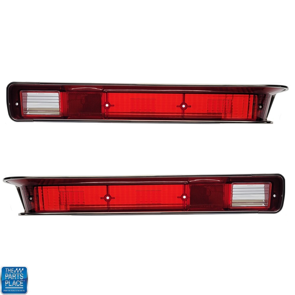 70 GTO Lemans Tail Light Lamp Lens Pair With Stainless Trim GM 5964077 ...