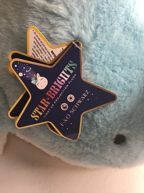 FAO Schwarz Star-Brights LED Projector Narwhal 12" Stuffed Animal Plush ...
