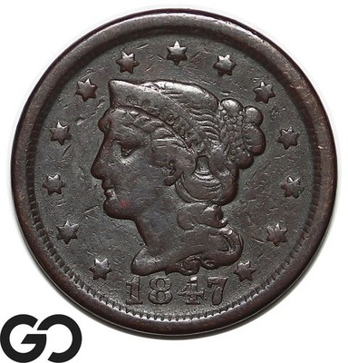 1847 Large Cent, Braided Hair | eBay