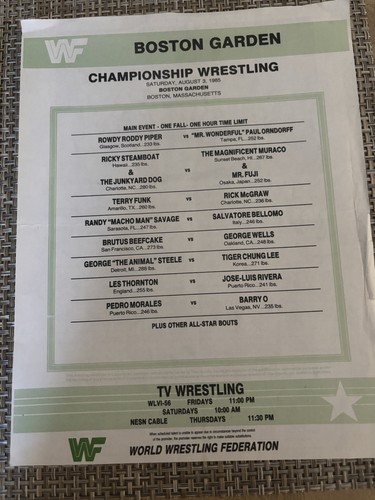 WWF 1985 Original Arena Program Vol 127 With Live Event Match Sheet | eBay