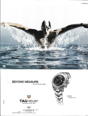 TAG HEUER Watch Magazine Print Ad Advert AQUARACER VTG | eBay