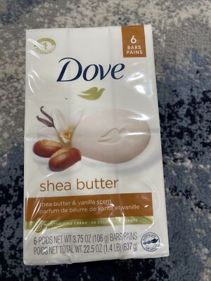 Dove Restoring Shea Butter Vanilla Scent Beauty Bar 3.75 oz 6 Bars ...