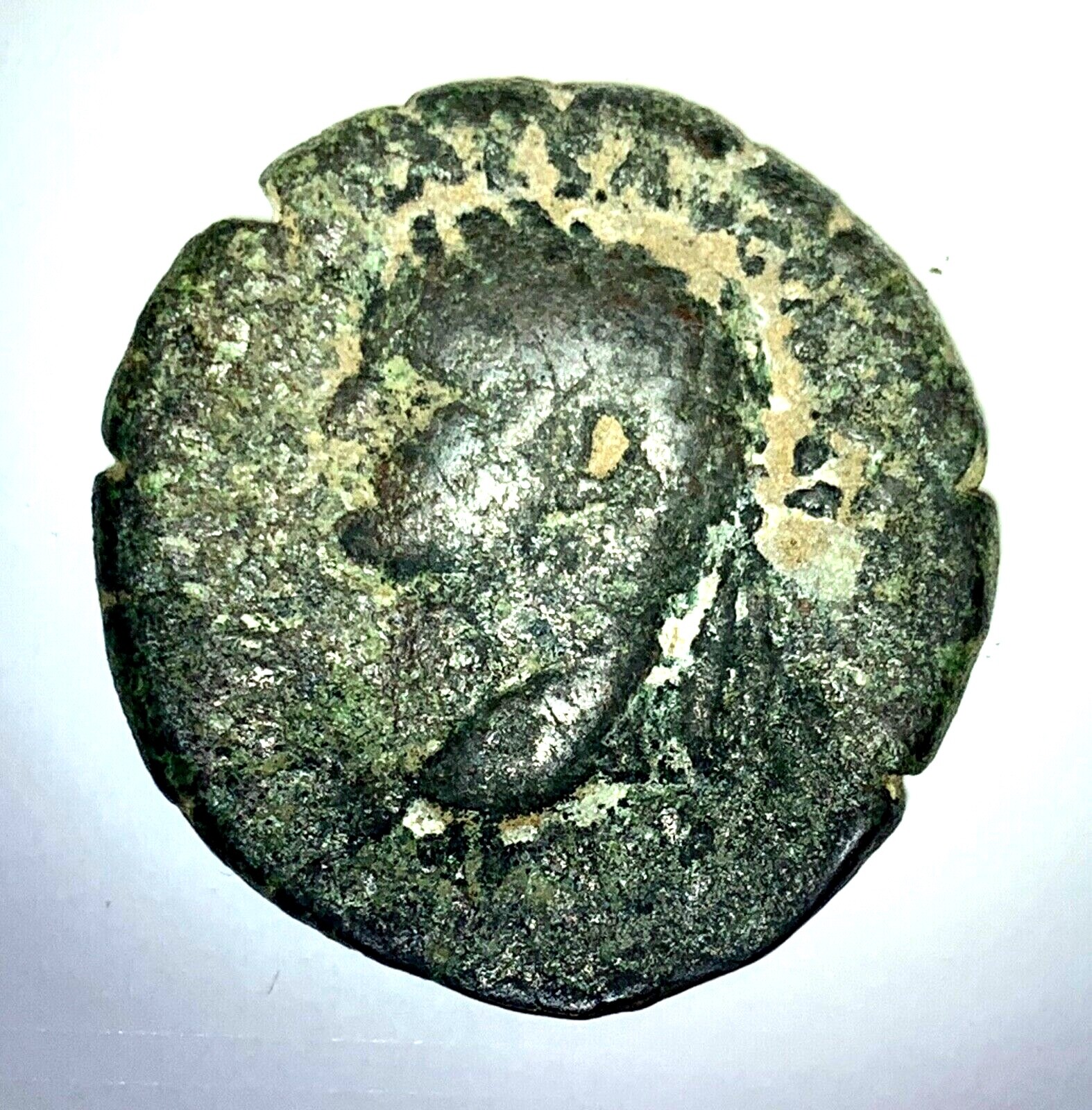 ANCIENT ROMAN BRONZE COIN, JUDEA; DOMITIAN 81-96 AD. HOLY LAND, MINERVA ...