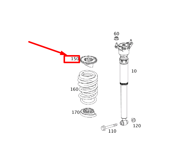 Mercedes-Benz GLA Rear Left Side Coil Spring X156 1.6 Petrol ...