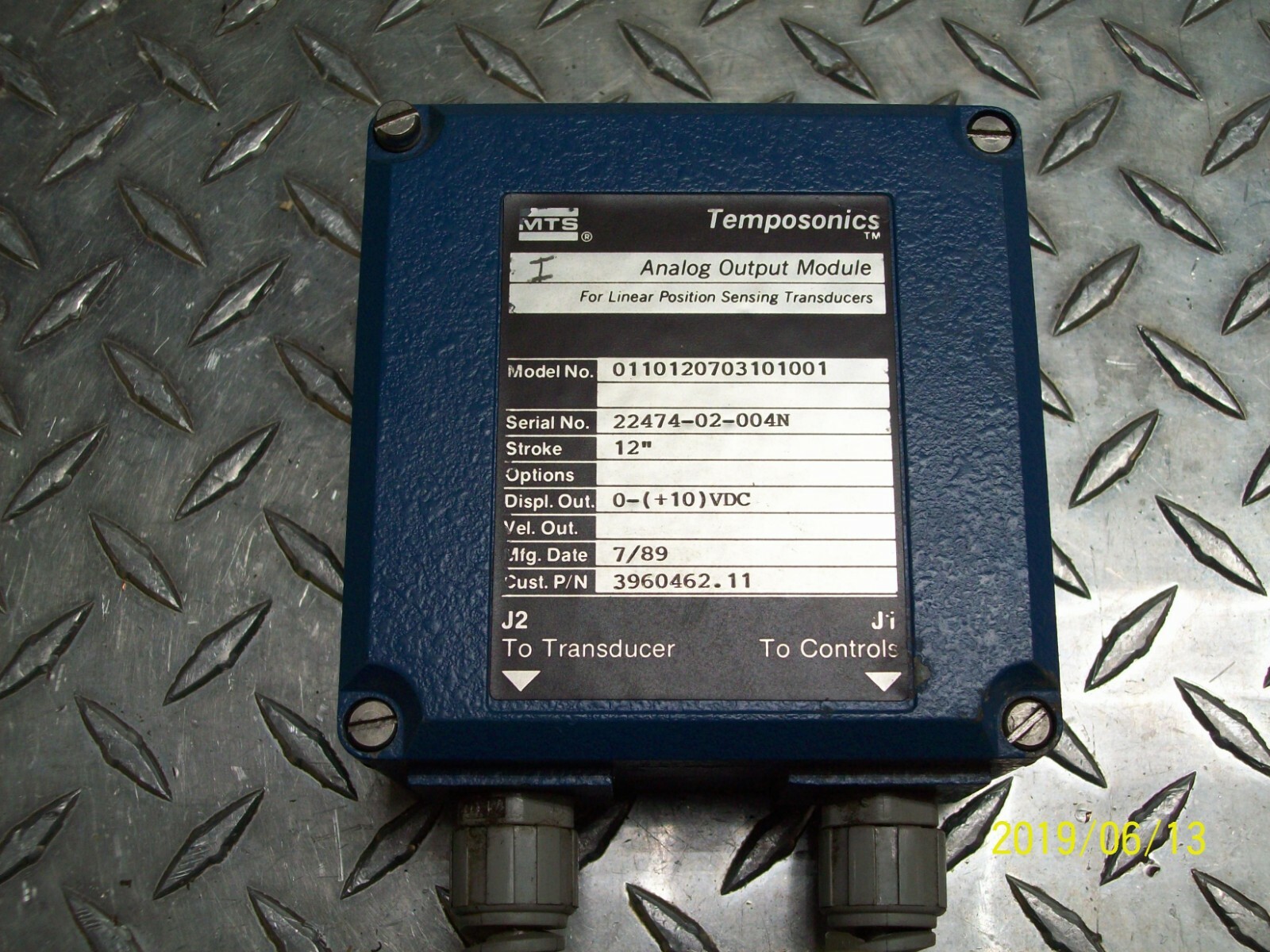 MTS TEMPOSONICS 0110120703101001 ANALOG OUTPUT MODULE 12" STROKE | eBay