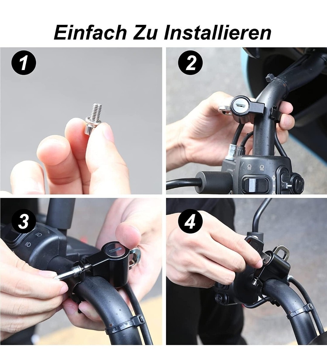 (2 Pack) Hamlet Lock for Motorcycle Scooters AntiTheft Lock, 22-28mm ...