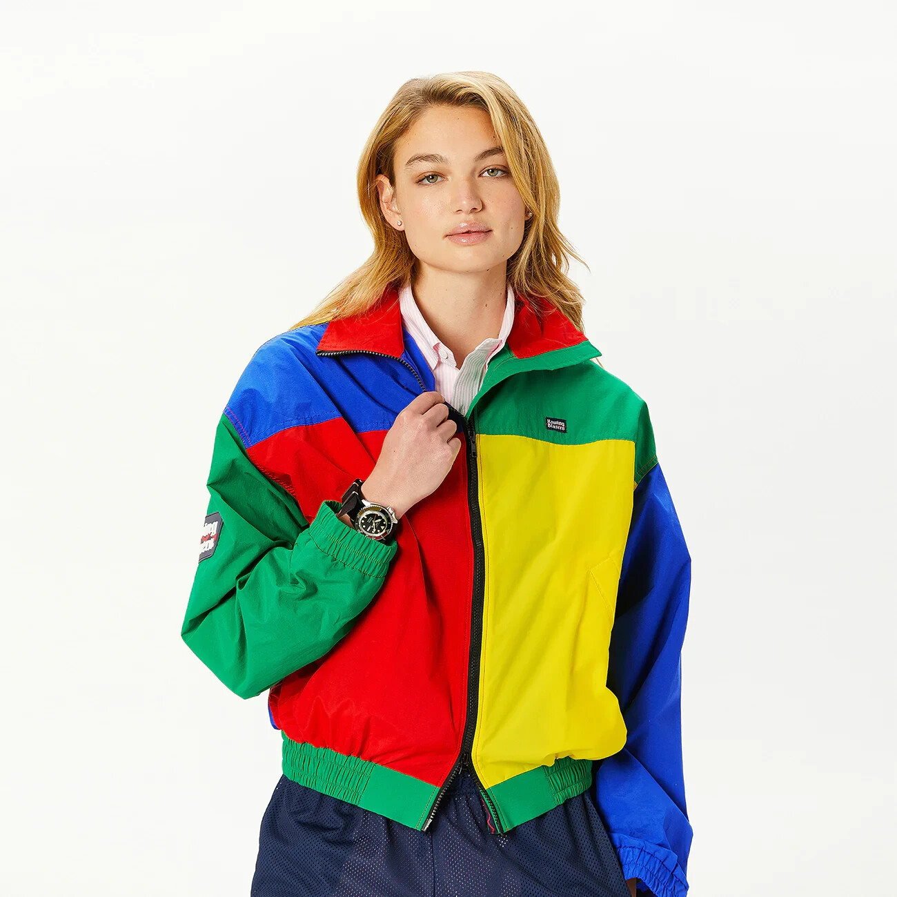 Rowing Blazers Primary Color Block Nylon Windbreaker Jacket Mens XS NWT ...