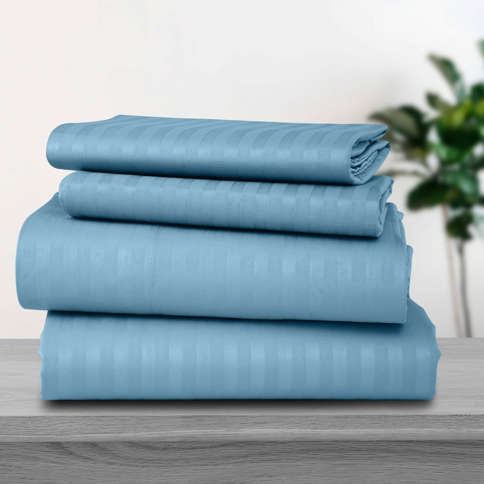 Microfiber Comfort 4 Piece Bed Sheet Set Deep Pocket 1800 Series Hotel ...