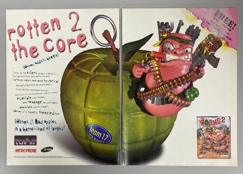 WORMS 2 PC CD-ROM ROTTEN 2 THE CORE VIDEO GAME 1997 VINTAGE RETRO ADVERT | eBay Australia