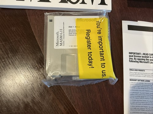 Microsoft MASM 6.11 Assembly Language Development System Floppy Disk ...