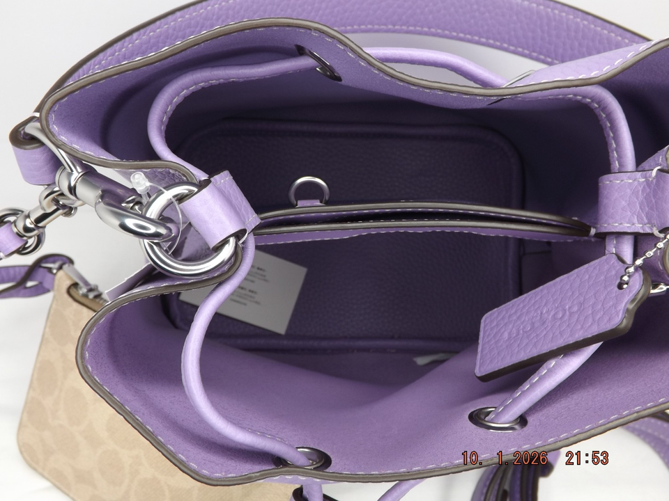 Coach CBH06 Rowan Bucket Bag with Double Face Pebble & Canvas Leather ...