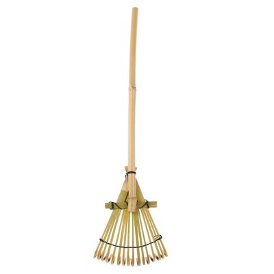 Bamboo Garden Rake For Sand Leveling Lightweight Small Rake For ...