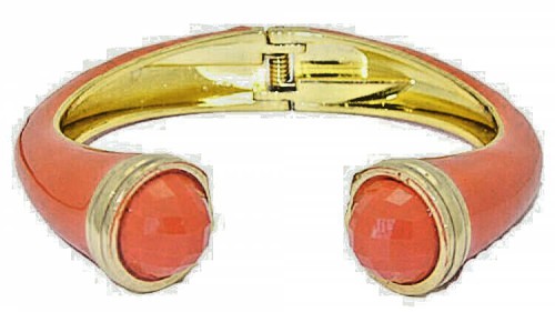 Orange Bracelet Manchette MX Collection Signature Cab Embouts Charnière ...