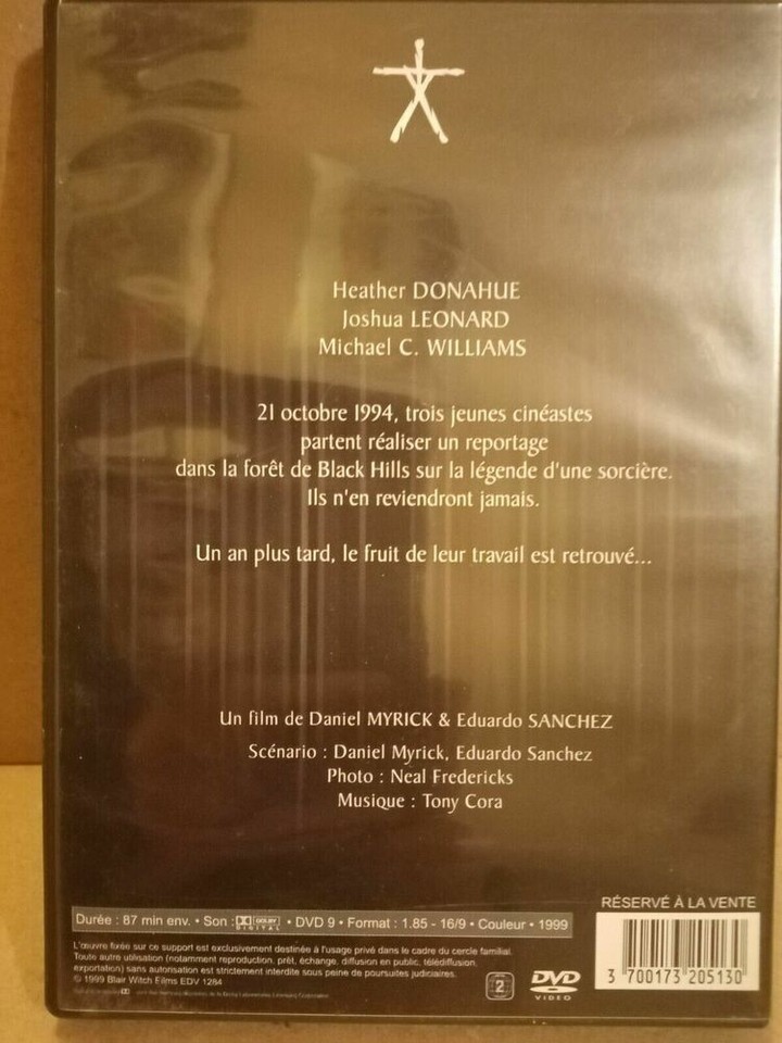 Le projet Blair witch (Heather Donahue Joshua Leonard Michael C.Williams)/ DVD | eBay