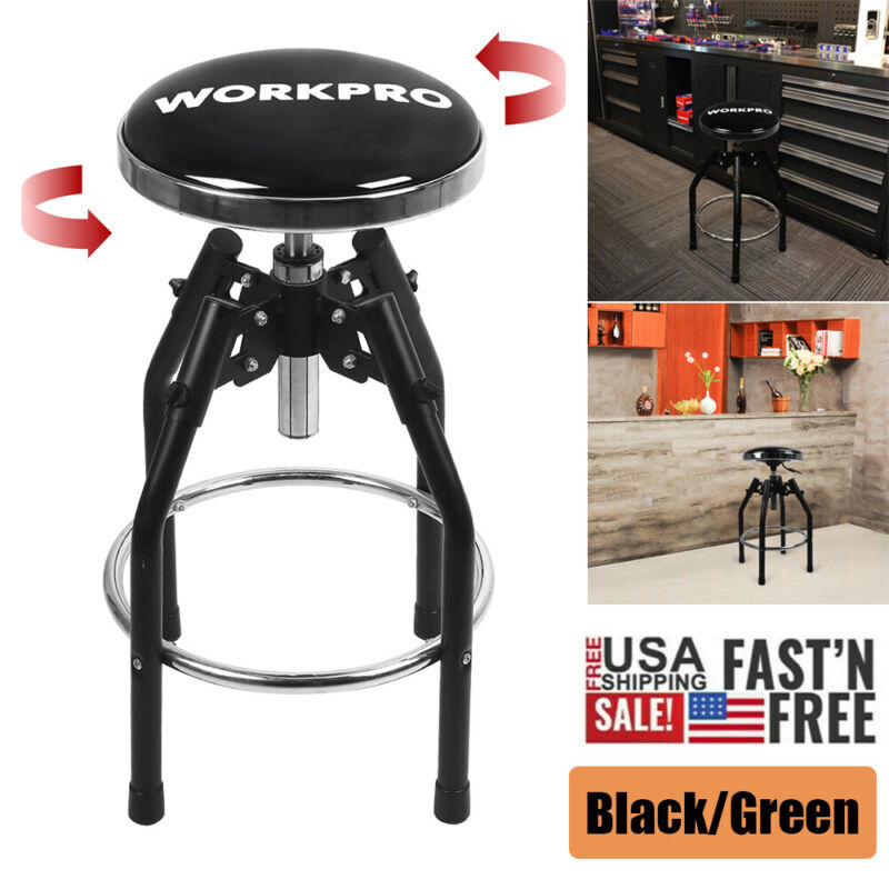 WORKPRO Swivel Bar Stool 360 Degree Work Seat Hydraulic Adjustable Shop ...