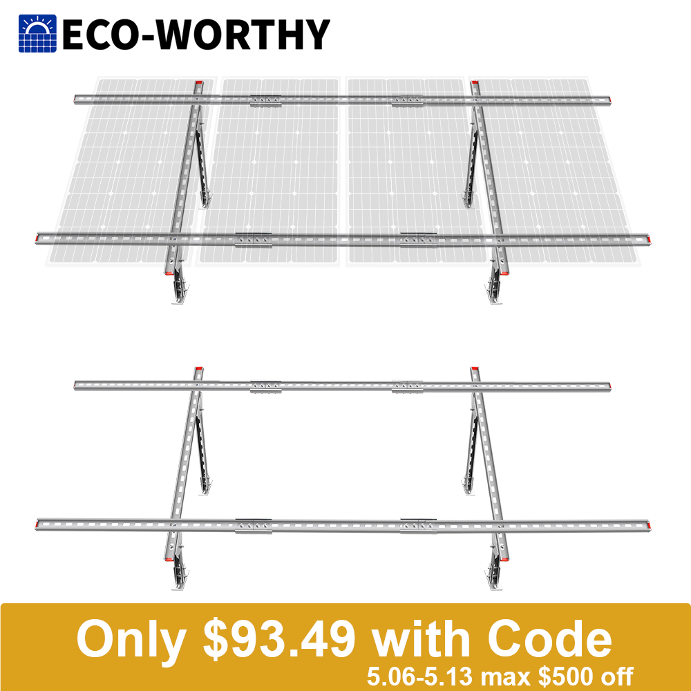ECO-WORTHY Adjustable Solar Panel Mounting Brackets Kit System for 4PCS ...