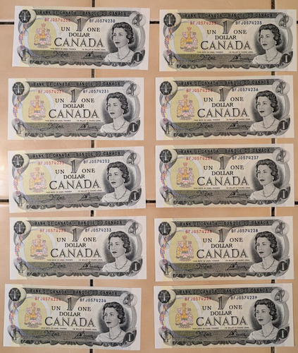(10) Sequential 1973 Canada $1 Bank Note Canadian One Dollar Bill | eBay