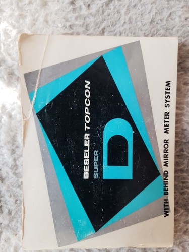 Topcon RE Super/Beseler Topcon Super D instruction book manual, 1963 ...