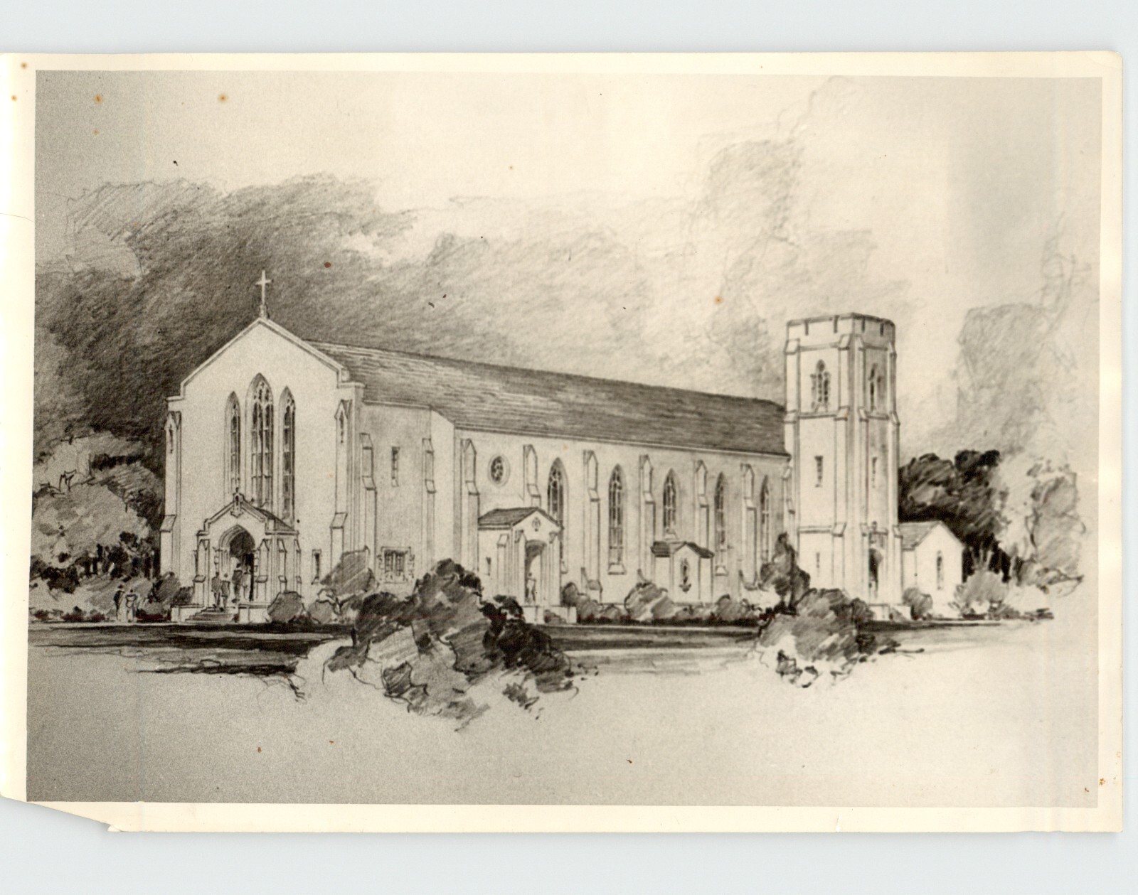ARCHITECTURE Drawing Nuns Convent St Matthew's Catholic Church 1952 ...