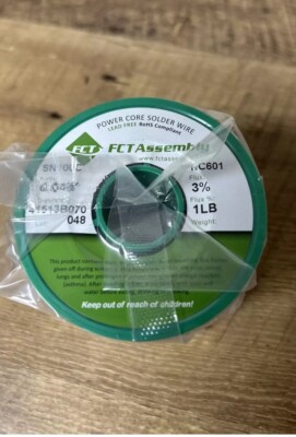FCT Assembly Power Core Solder Wire SN100C NC601 0.048 Dia. 1LB 3% Flux ...
