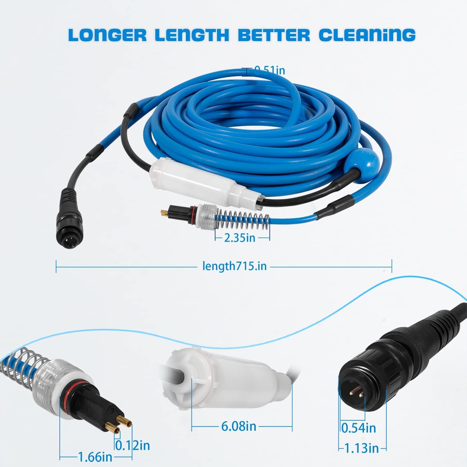 9995861-DIY Cable w/ Swivel 2 Wire, 60ft for Dolphin Robotic Pool ...