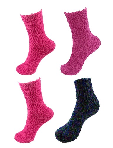 Women's Fuzzy Warm Multicolored Socks - Colorful Cute Cupcake Knobby ...