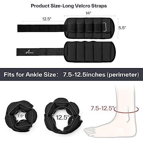 Adjustable Ankle Weights 1 Pair 2 4 6 8 10 Lbs Leg Weight Straps for ...
