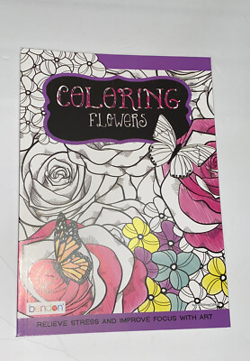 Bendon Coloring Flowers Adult Stress Relief Book Brand New | eBay