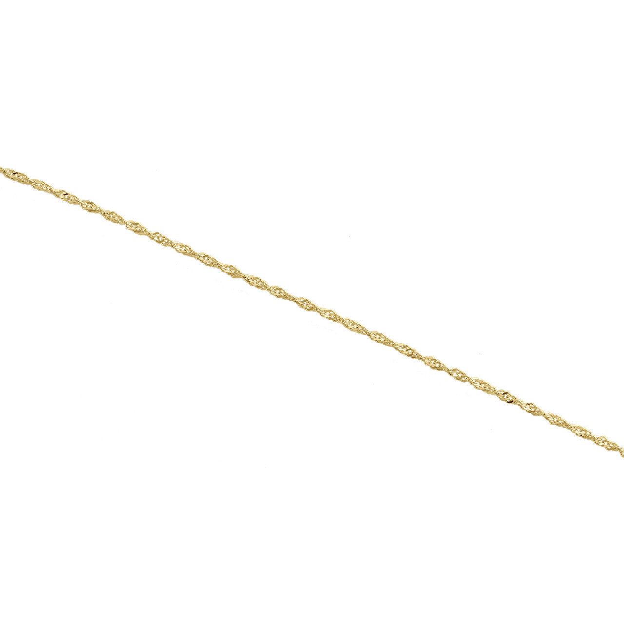 Real 10K Yellow Gold 0.80mm Singapore Link Chain Spring Ring Necklace ...