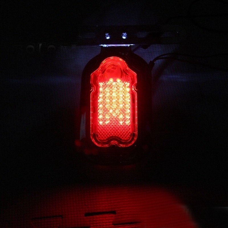 Red Tombstone Style Brake License Plate Tail Light For Harley Chopper ...