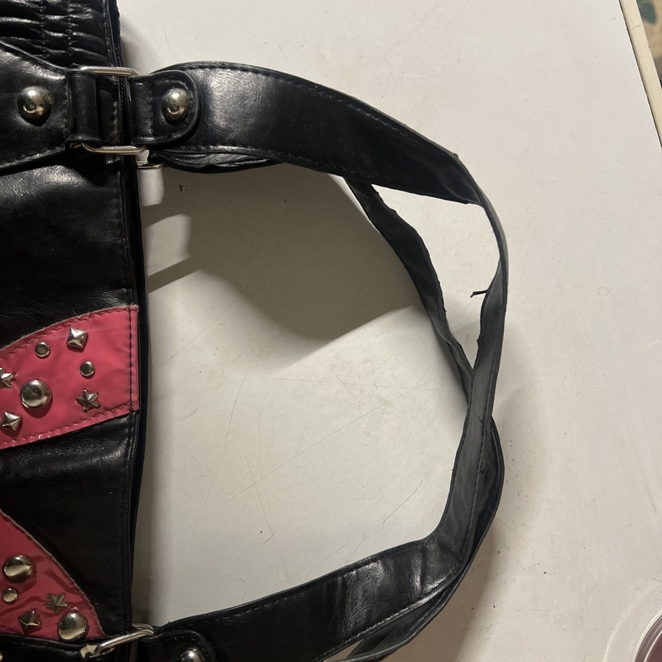 Y2K Styled Early 2010 Playboy Doctor Bag Purse Black Pink Large Silver ...