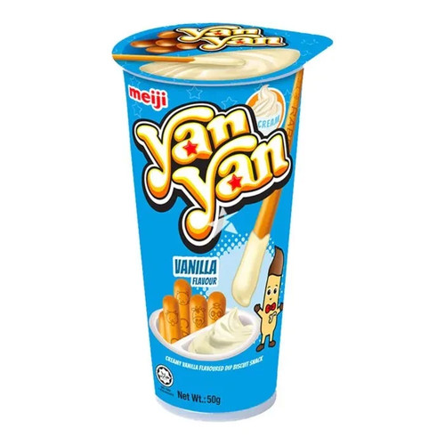 Meiji YAN YAN Cup Creamy Vanilla Flavour Dip & Biscuit Stick Snack 50g ...
