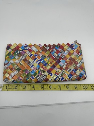 Recycled Juice Box Wrapper Woven Clutch Wallet Upcycled Handmade | eBay