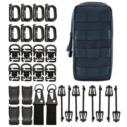 Molle Accessories Kit of 30 Attachments D-Ring Grimloc Locking Gear ...